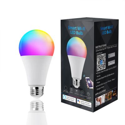 China Tuya Alexa 10W E27 E26 B22 Dimmable Smart Wifi LED Bulb RGB + White for sale
