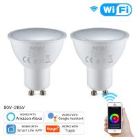 China RGBW Wifi Bulb 5W GU10 Smart LED Light Bulbs Works with Alexa Google Home for sale