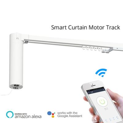 China Retro Remote Control Alexa Smart Curtain Motor With DIY Tracks Smart Home Curtain Opener for sale