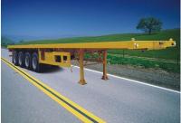 China Container Loading 4 Axle Semi Trailer , 50 Tons 60 Ton 45 Ft / 40 Foot Flatbed Trailer for sale
