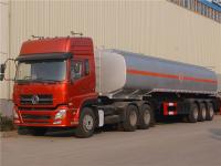 China 30M3 30 CBM Oil Tank Semi Trailer , Carbon Steel Fuel Tanker Semi Trailer 2 Axle 30000L for sale