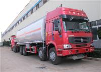 China Heavy Duty HOWO 8x4 Oil Tank Trailer , 30 cbm 30000 L - 35000 L Oil Tank Truck for sale