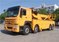 China HOWO 12 Wheeler 50 Ton Tow Truck , 360 Degree Rotating Flatbed Tow Truck for sale