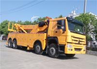 China HOWO 12 Wheeler 50 Ton Tow Truck , 360 Degree Rotating Flatbed Tow Truck for sale