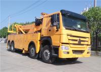 China HOWO 12 Wheeler 50 Ton Tow Truck , 360 Degree Rotating Flatbed Tow Truck for sale