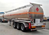 China Aluminum Alloy Fuel Tanker Truck Trailer  3 Axle 42000L 42cbm Oil Transport Tank Trailer for sale