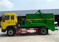 China Homan Swept Body Refuse Collection Swing Arm Garbage Truck , Skip Loader Garbage Truck for sale