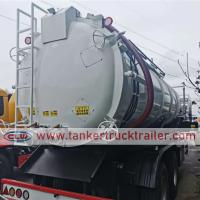 China 2 Axles 25000 Liters Vacuum Sewage Semi Trailer for Liquid Waste for sale
