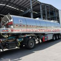China Stainless Steel 35000 Liters RIELLO Oil Burner Asphalt Transport Trailer for Road Construction for sale