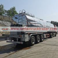 China Stainless Steel 35000 Liters RIELLO Oil Burner Asphalt Transport Trailer for Road Construction for sale