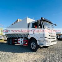China FAW 6X4 35CBM Hydraulic Bulk Feed Truck for Poultry Farm Feed for sale
