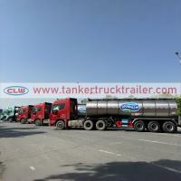 China 3 Axles 32CBM Insulated Milk Tank Semi Trailer for Long Distance Dairy Transport for sale