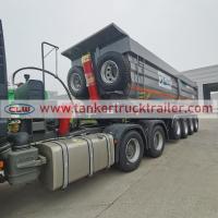 China 4 Axle 60Ton Mining Dump Semi Trailer with Front Lift System for sale