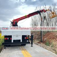 China 10 Ton ISUZU Crane Truck with Auger Drill for Construction Work for sale