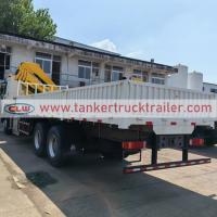China HOWO 6X4 12Ton Folding Boom Crane Truck with Cargo Box for sale