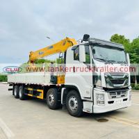 China ISUZU 8x4 16TON Straight Boom Crane Truck for Engineering Projects for sale