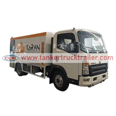 China HOWO 4x2 6000L Square Fuel Tank Truck with Fuel Dispenser for sale