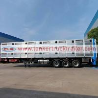 China 12 meters Aluminum Alloy Animal Transport Semi Trailer for Livestock Transport for sale