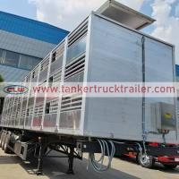 China 12 meters Aluminum Alloy Animal Transport Semi Trailer for Livestock Transport for sale