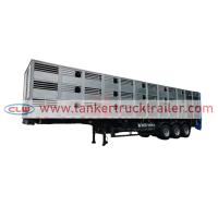 China 12 meters Aluminum Alloy Animal Transport Semi Trailer for Livestock Transport for sale