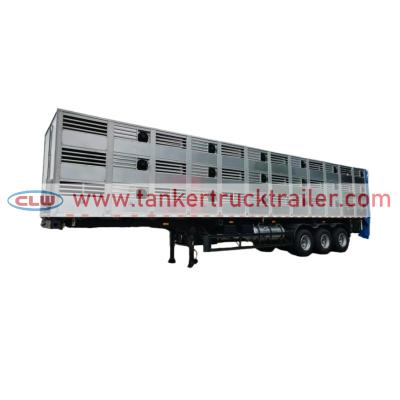 China 12 meters Aluminum Alloy Animal Transport Semi Trailer for Livestock Transport for sale