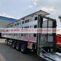 China 12 meters Aluminum Alloy Animal Transport Semi Trailer for Livestock Transport for sale