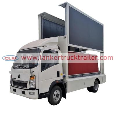 China HOWO 4×2 RHD Outdoor Digital Mobile LED Display Truck for sale
