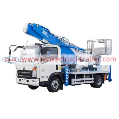 China HOWO 28m Telescopic Boom Aerial Work Platform Truck for Maintenance for sale