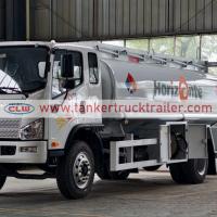 China FAW 12000 Liters Mobile Oil Tanker Truck with Dispenser for sale
