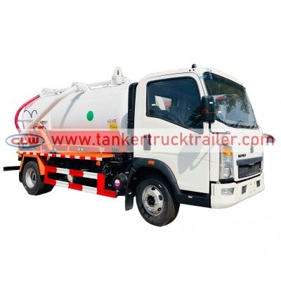 China HOWO 4x2 5CBM Septic Tank Vacuum Sewer Truck for sale