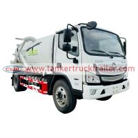 China Foton 8 CBM Septic Waste Vacuum Tanker Sewer Suction Truck for sale