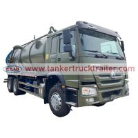 China HOWO 6x4 15CBM Vacuum Sewer Tank Truck for Wastewater Management for sale