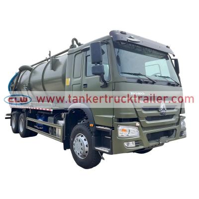 China HOWO 6x4 15CBM Vacuum Sewer Tank Truck for Wastewater Management for sale