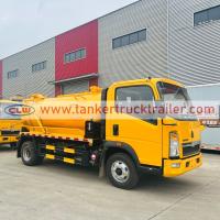 China HOWO 4x2 RHD 5CBM Vacuum Tanker Waste Suction Truck for sale