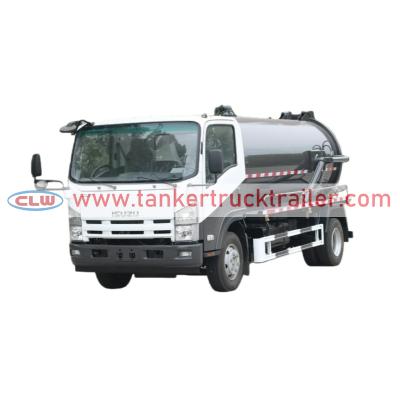 China ISUZU 4X2 8000liters Vacuum Sewage Collection Truck for Waste Management for sale