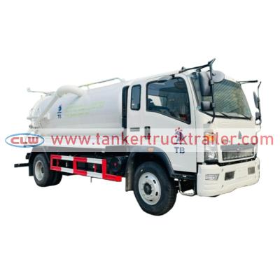 China Sinotruk HOWO 4x2 10000 liters Vacuum Sewage Suction Truck for Wastewater Collection for sale