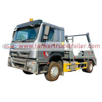 China Sinotruk HOWO 4×2 10CBM Skip Loader Roll Off Garbage Truck for Solid Waste Collection for sale