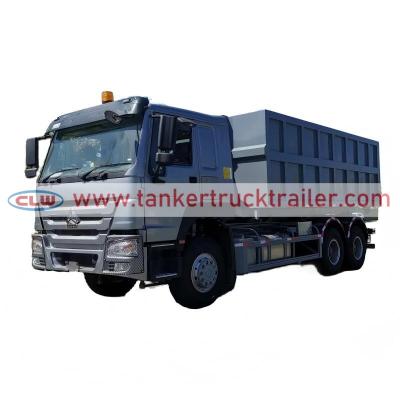 China HOWO 6X4 25CBM Hook Lift Garbage Truck with Detachable Waste Container for sale