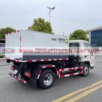 China Foton 4x2 3ton 3m3 Small Hook Lift Garbage Truck for Residential Waste Collection for sale