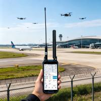 China Handheld Design FPV Drone Detector UAV Locator With Frequency Range 600 MHz- 6 GHz for sale