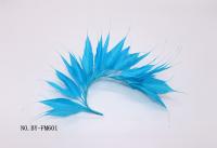 China Millinery supplies goose feather flower mount with wire accessory for sale