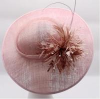 China Party decoration sinamay hat with feather flower and headband for sale
