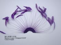 China Millinery Supplies Striped Coque Feather Hand Fan 15x15cm Length for sale