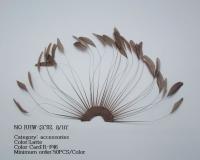 China Millinery Supplies Striped Coque Feather Hand Fan 15x15cm Length for sale