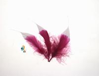 China Handmade Two Tone Stripped Goose Carnival Feathers For Personalized Crafts for sale