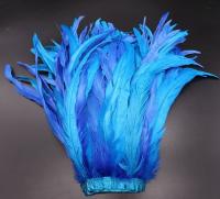 China Event Party Supplies 10-12 inch Cock Coque Feather Fringe Trim with Satin Ribbon Tapes for sale