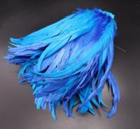 China Event Party Supplies 10-12 inch Cock Coque Feather Fringe Trim with Satin Ribbon Tapes for sale