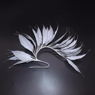 China Dyed Pattern Goose Feather Flower Mount with Wire Accessory Durable Construction for sale