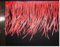 China Dyed Spiky Goose Biot Feather Fringe Trim with Satin Ribbon Tapes Chicken Feather for sale