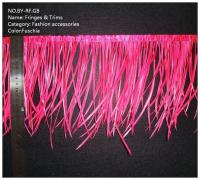 China Dyed Spiky Goose Biot Feather Fringe Trim with Satin Ribbon Tapes Chicken Feather for sale